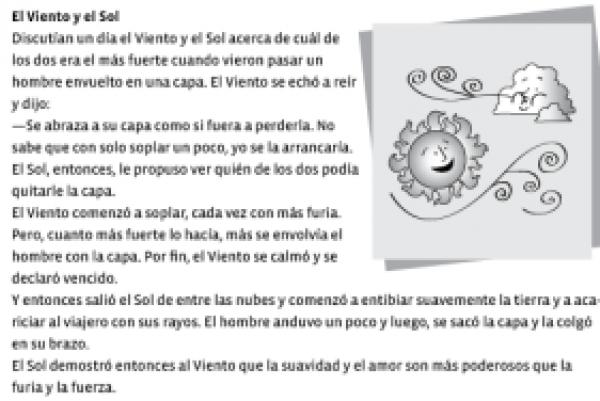 FABULA EL VIENTO Y EL SOL - Trivias - Juego educativo - Literatura - Mobbyt