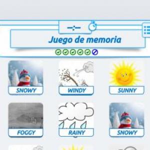 The weather - Memorias - Juego educativo - Idiomas - Mobbyt