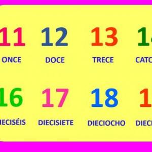Numeros del 11-20 - Duchazos - Juego educativo - Idiomas - Mobbyt