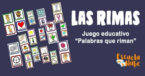Memorama de palabras que riman - Memorias - Juego educativo - Lengua ...