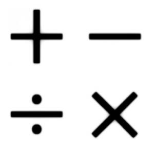 Matemáticas: Signos de operaciones de matemática - signos de la matemática